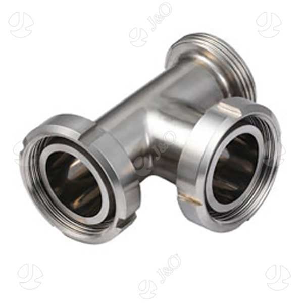 Vacuum CF Fixed Rotatable Fittings Tee, China Sanitary Tee With Union ...