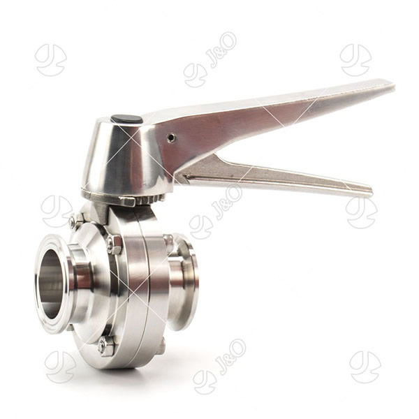 Sanitary Tri-Clamp Butterfly Valve with 12 Positions Stainless Steel Gripper Handle, China Full ...