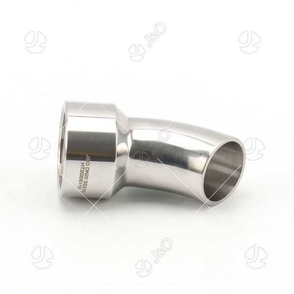 Sanitary Stainless Steel 45 Degree Female Welded Elbow, China Hygienic ...