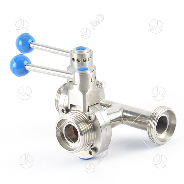 Sanitary Stainless Steel 3 Way Butterfly Valve, China Sanitary Three ...