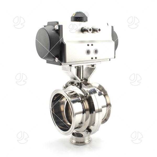 Sanitary Stainless Steel Pneumatic Butterfly Valve With Aluminium ... Sanitary Stainless Steel Pneumatic Butterfly Valve With Aluminium ...