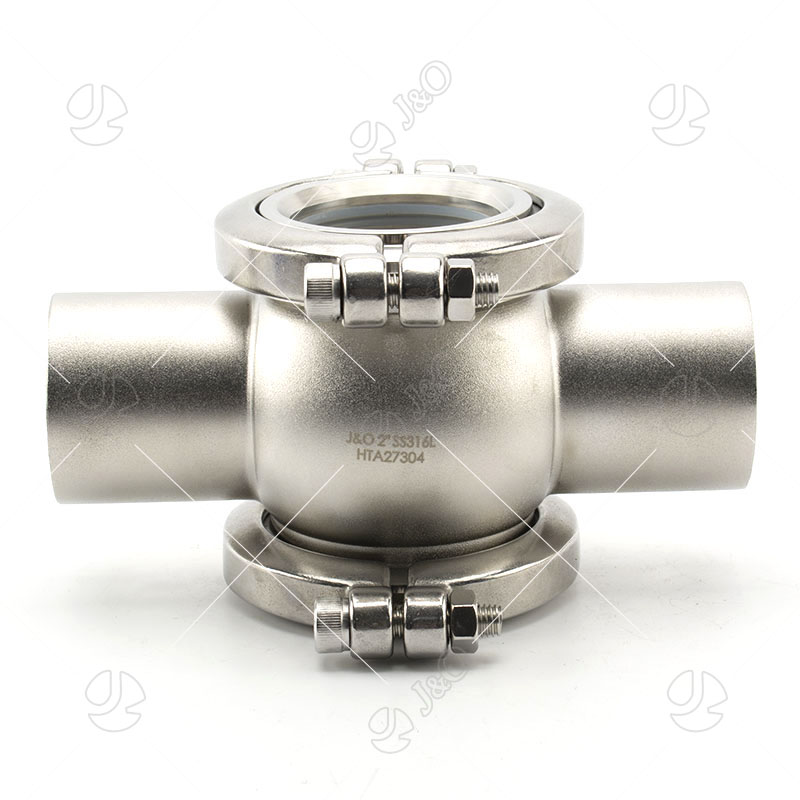 Sanitary Stainless Steel Cross Sight Glass With Sandblasting Finish ...