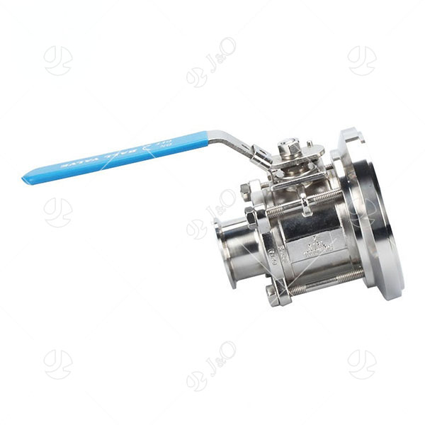 Sanitary Stainless Steel Clamped Three Pieces Tank Bottom Ball Valve ...