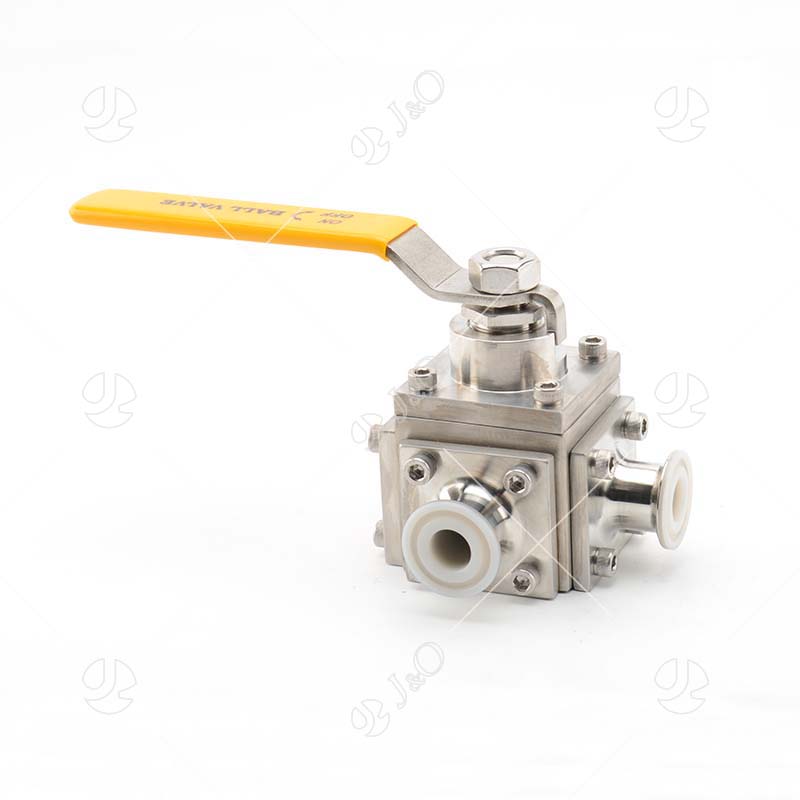 Sanitary Stainless Steel Tri Clamp PFA Lined Three Way Ball Valve ...