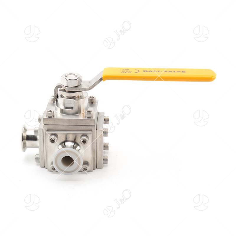 Sanitary Stainless Steel Tri Clamp PFA Lined Three Way Ball Valve ...